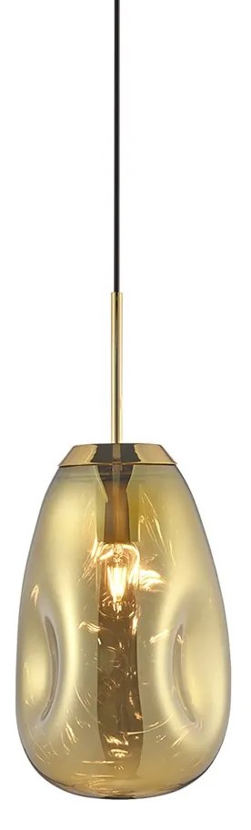 LEITMOTIV Sada 2 ks: Závěsná skleněná lampa Blown Brass 22 × 33 cm