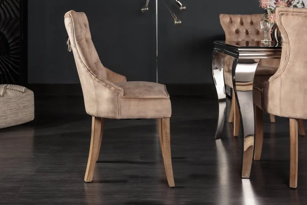 Designová židle Queen samet kávová