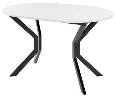 Rozkládací stůl Kirtore M 90 se 4 židlemi Lekoz, Barva dřeva: bíla + černá, Potah: Amor Velvet 4302