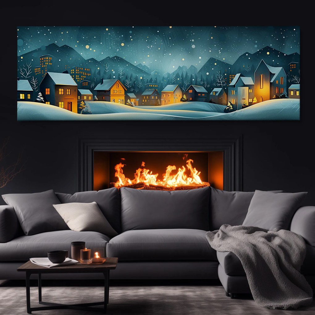 Obraz na plátně - Chladný večer v Aspenu FeelHappy.cz Velikost obrazu: 150 x 50 cm