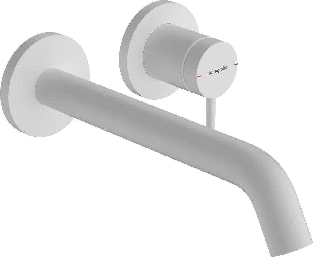 Hansgrohe Tecturis S, páková umyvadlová baterie EcoSmart+ pod omítku s výtokem 225 mm, bílá matná, HAN-73351700