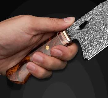 Prémiový nůž šéfkuchaře PEDWIFE 8.6" 103 vrstev damaškové oceli