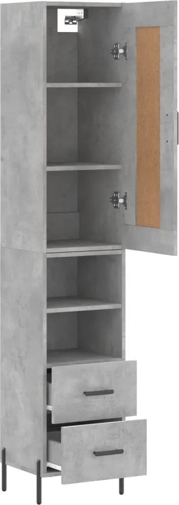 Skříň highboard betonově šedá 34,5x34x180 cm kompozitní dřevo 3200269