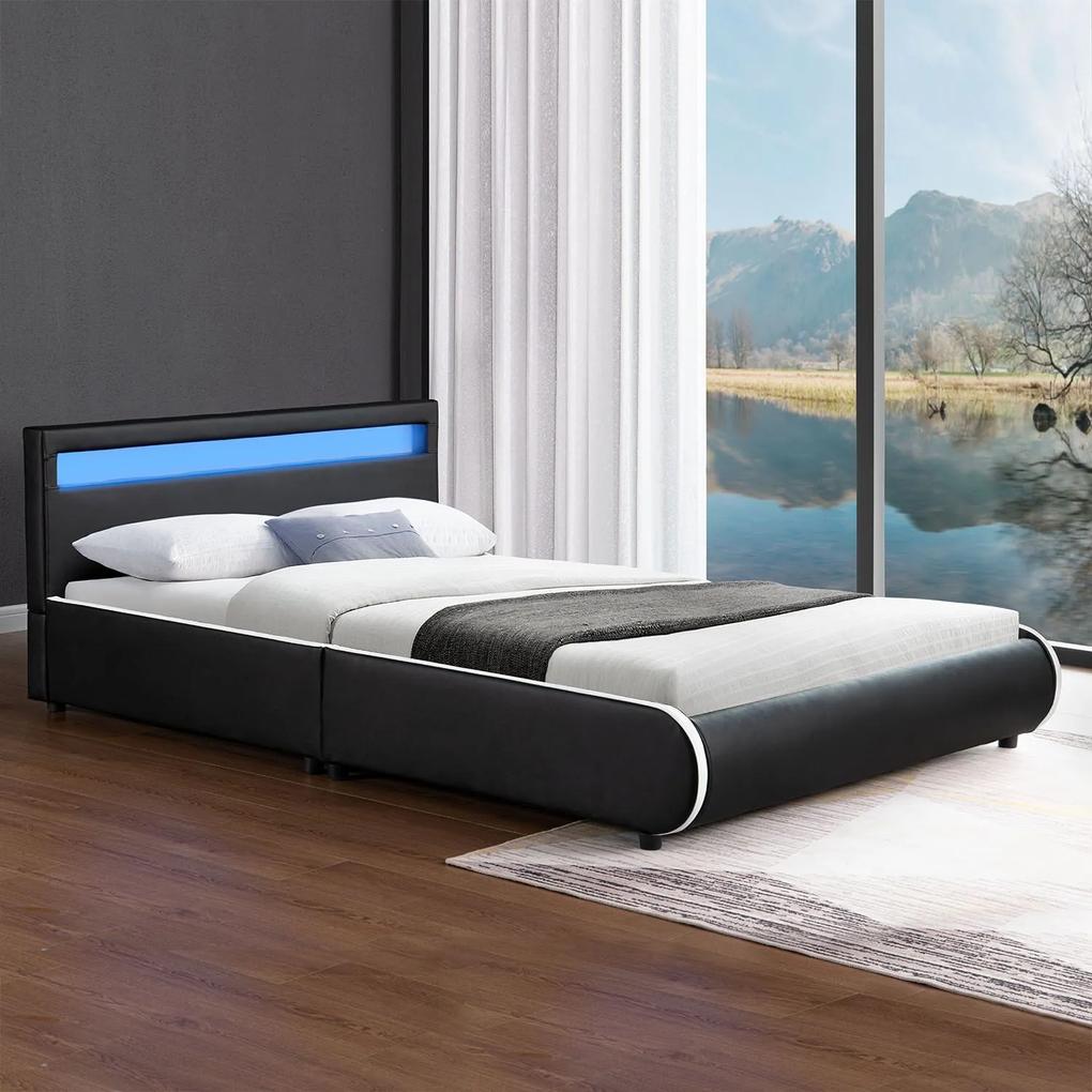 Čalouněná postel Sevilla 140 x 200 cm, černá
