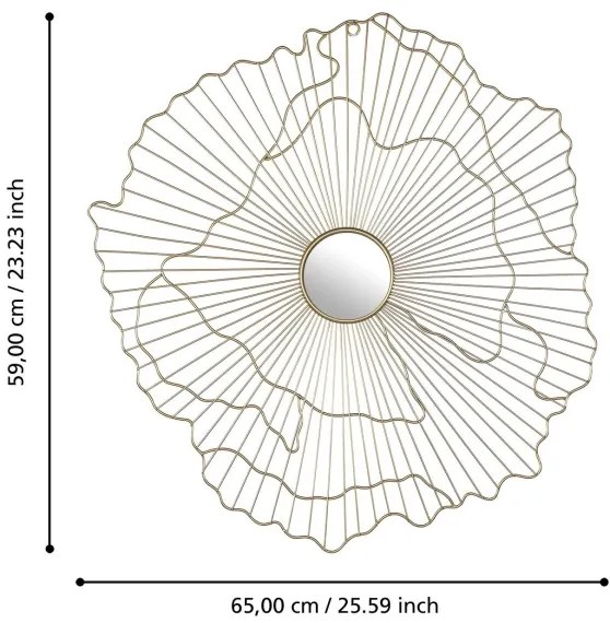 Eglo 425032 - Nástěnné zrcadlo ESASHI 59x65 cm zlatá