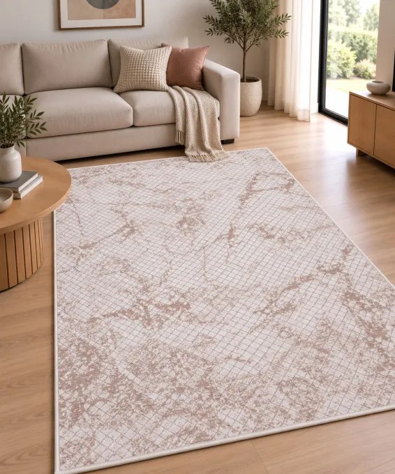 Koberec BUTIK 328 krémový / hnědý