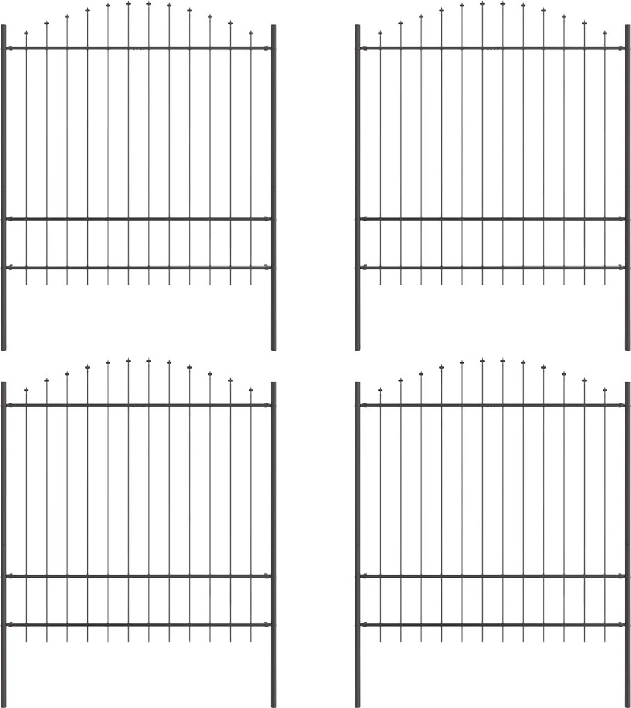 Zahradní plot WOERDEN 4 ks 170 x 215 cm Práškově lakovaná ocel 3360110