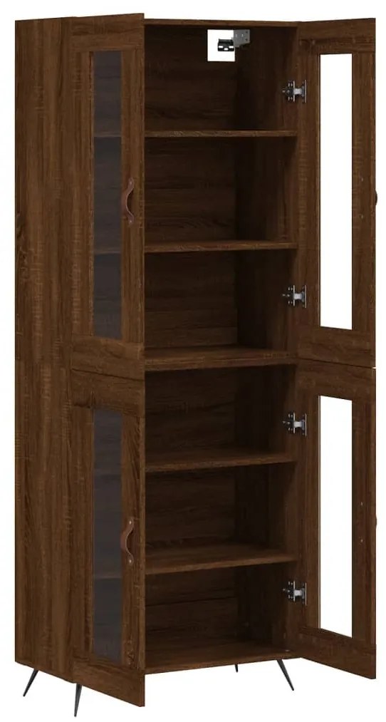 Skříň highboard hnědý dub 69,5 x 34 x 180 cm kompozitní dřevo,  3198256