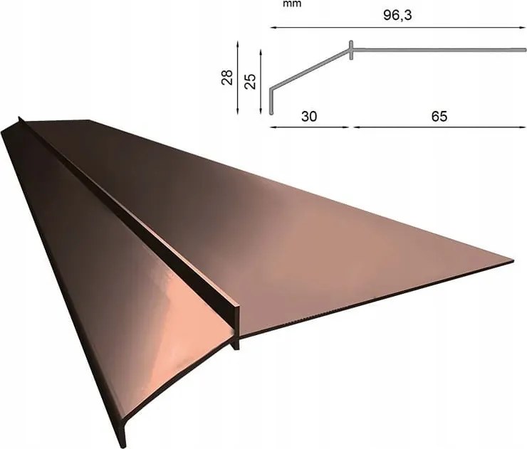 Balkonový terasový Okapový Profil K10 Renoplast Bronz Ral 8019