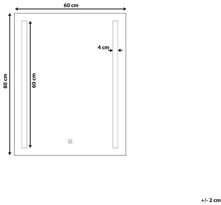 Obdélníkové LED zrcadlo 60 x 80 cm  MARTINET Beliani