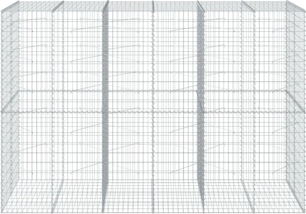 Gabionový koš s víkem 300 x 100 x 200 cm pozinkované železo 3295229