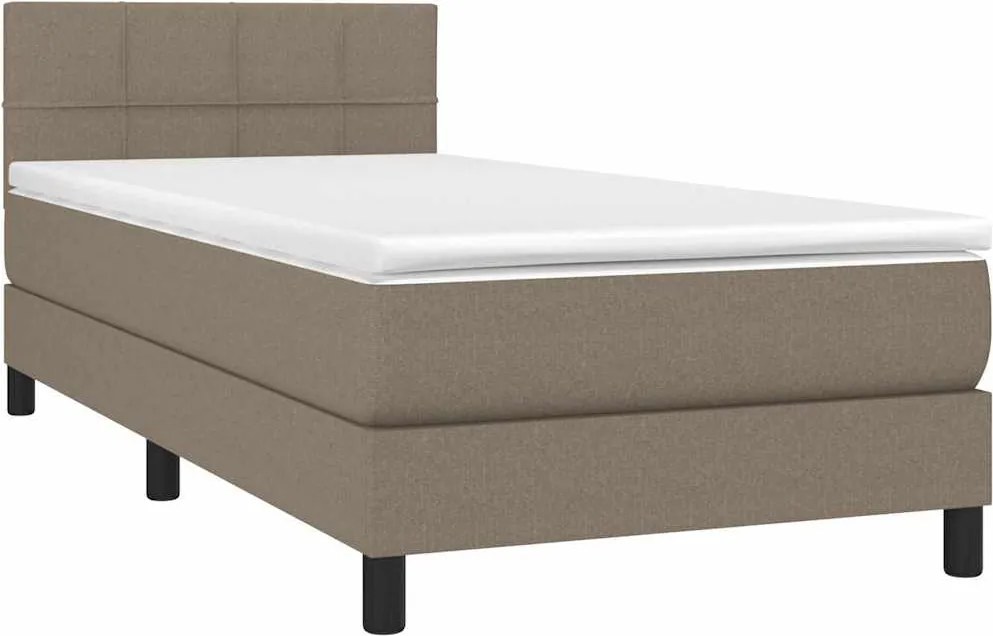 Box spring postel s matrací a LED taupe 90x200 cm textil 3133129