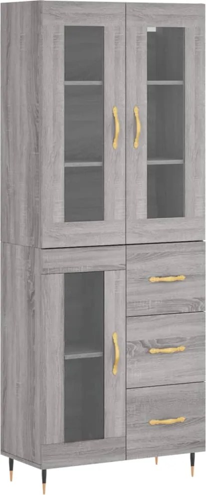 Skříň highboard šedá sonoma 69,5 x 34 x 180 cm kompozitní dřevo 3198583
