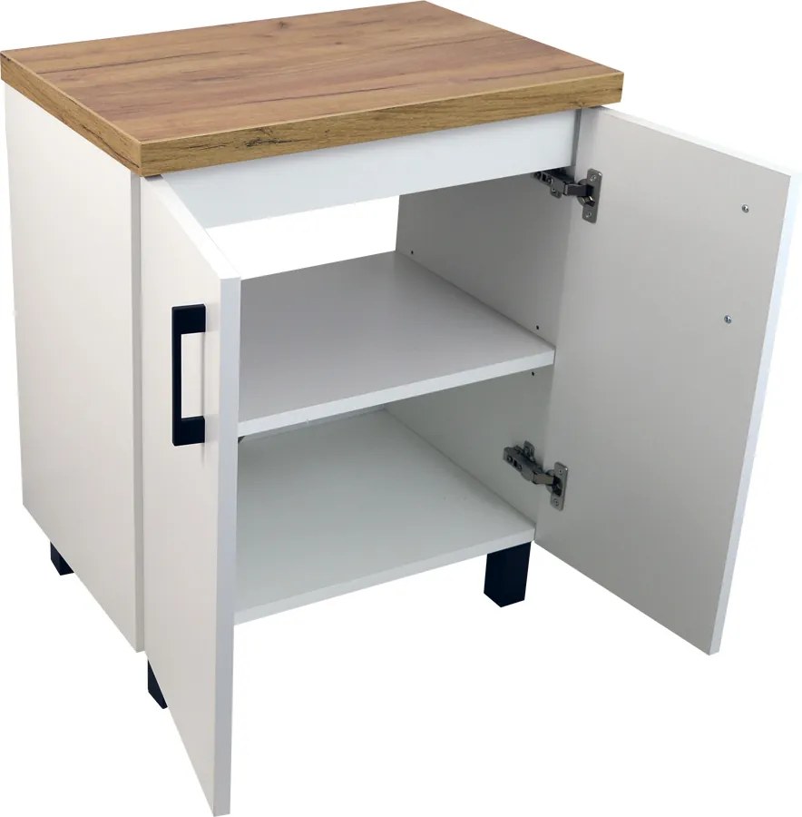 Comodo Koupelnová skříňka pod deskové umyvadlo ROSO W 60-HD - bílá/zlatý dub