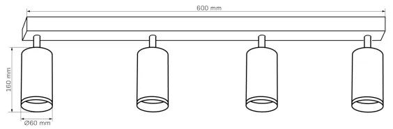 Bodové svítidlo LONDON 4xGU10/10W/230V černá