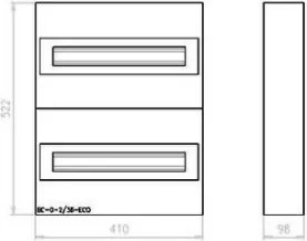 Rozvodnice EATON BC-O-2/36-ECO na omítku průhledné dveře 36M 280350