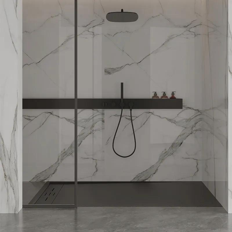 BPS-koupelny Obdélníková akrylátová sprchová vanička HYD-OSV-DEKO 130x80 černá