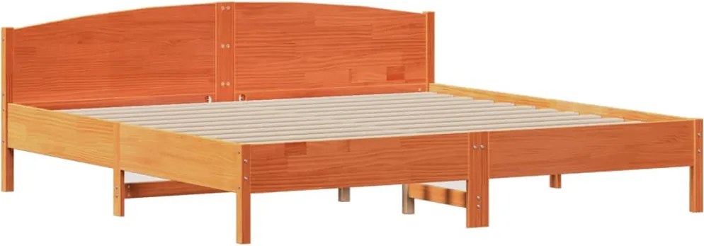 Postel bez matrace voskově hnědá 200 x 200 cm masivní borovice 3306956