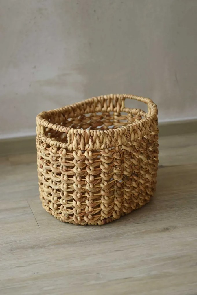 Dekorační koš WODA, vodní hyacint, 36x26x28 cm, natur