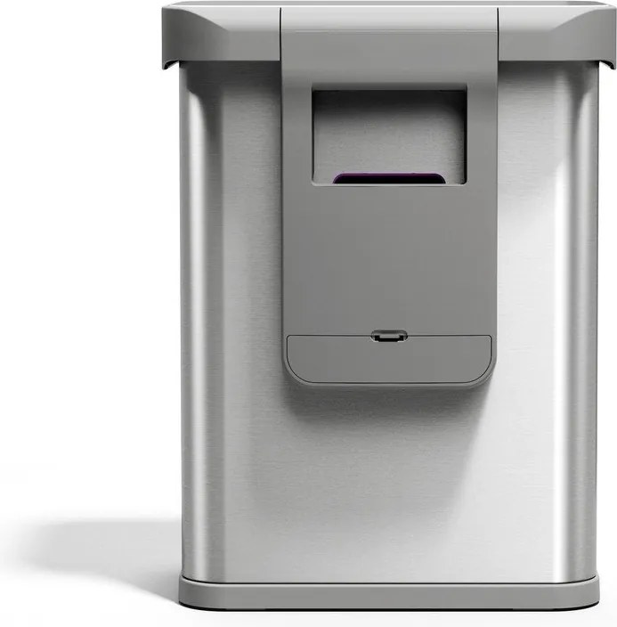 Bezdotykový ocelový odpadkový koš ve stříbrné barvě 58 l Sensor – simplehuman