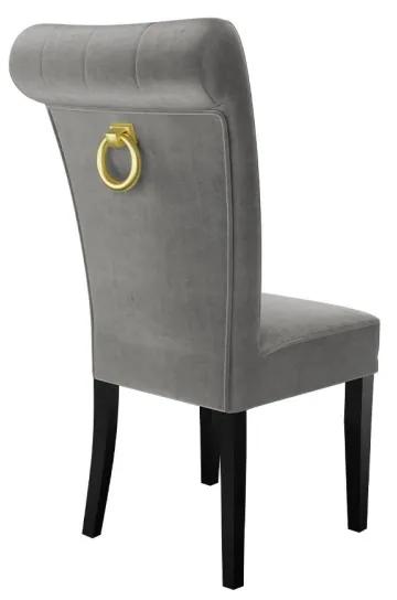 Čalouněná jídelní židle ST65 + klepadlo, Klepadlo: černá, Barva křesla: černá, Potah: Magic Velvet 2219