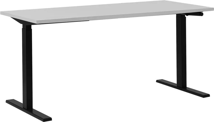 Manuálně nastavitelný psací stůl 180x80 cm bílý-černý UPLIFT II