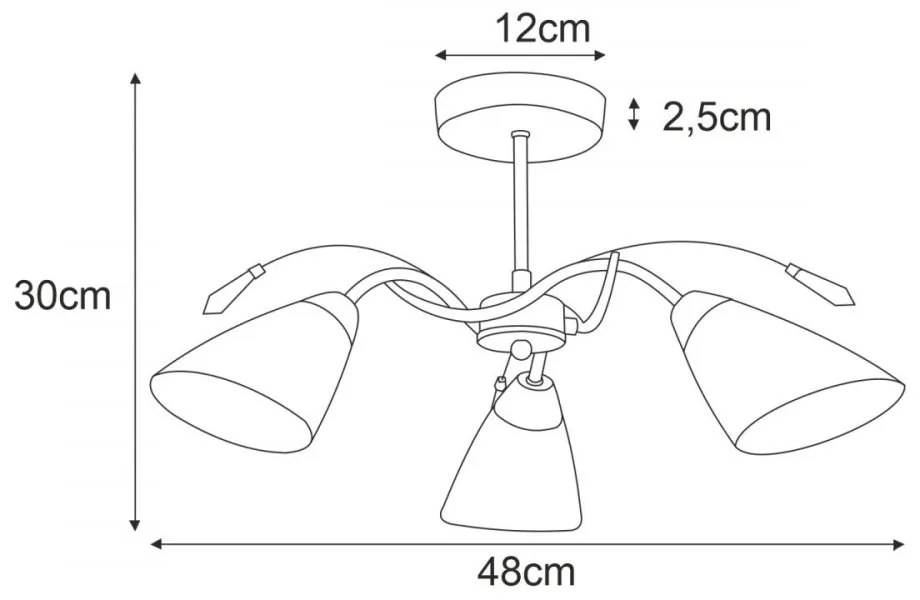 Stropní svítidlo K-JSL-72018/3C CHR z řady TAURUS