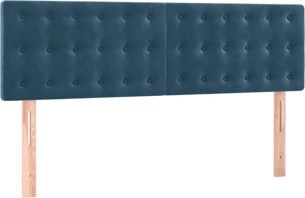 Box spring postel s matrací a LED tmavě modrá 140x200 cm samet 3134649
