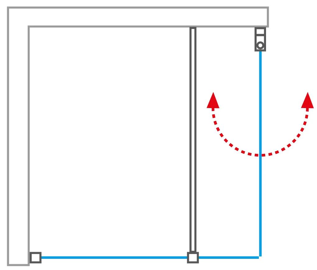 Roth Čtvercový nebo obdélníkový sprchový kout HI PI2+HI FXP Varianta: šířka dveří: 100 cm, šířka pevné stěny: 100 cm, orientace: Uni - (HI PI2/1000_HI FXP/1000), Barva profilů a typ výplně: profily: brillant, výplň: transparent