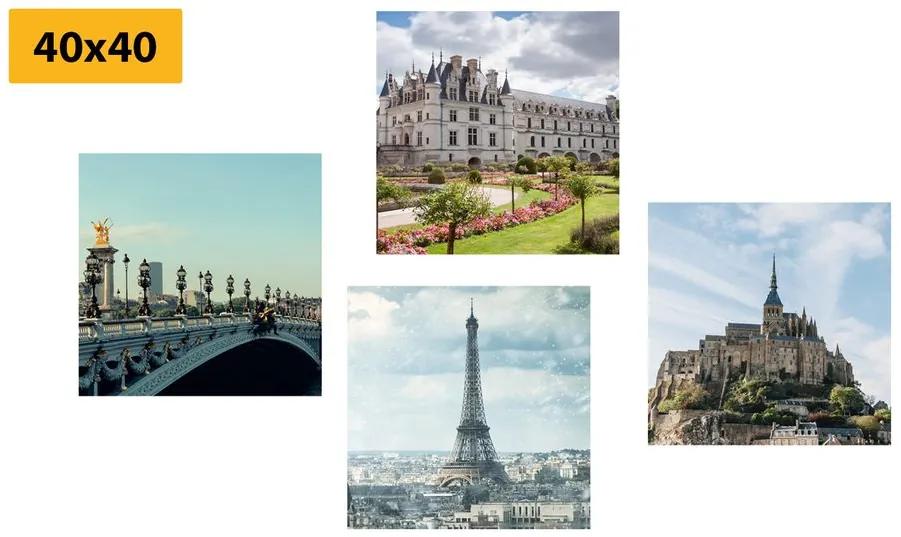 Set obrazů okouzlující Francie Varianta: 4x 40x40