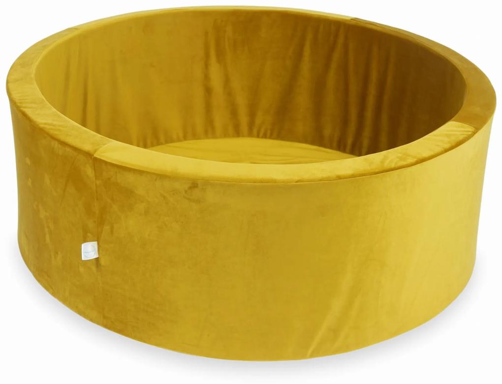 Mimii Suchý bazének bez kuliček kulatý, samet žlutá Rozměr: 130x30 cm