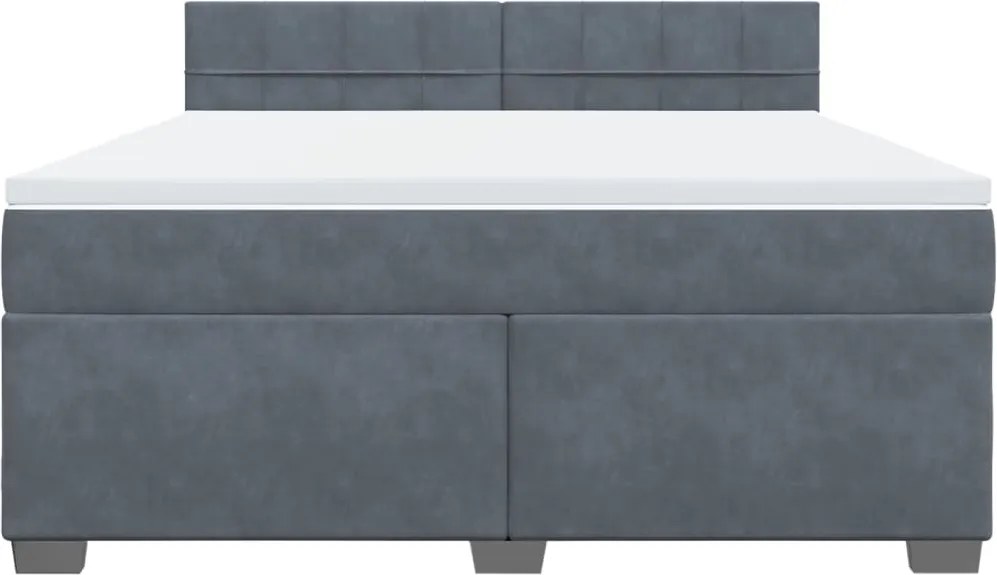 Box spring postel s matrací tmavě šedá 180x200 cm samet 3286379