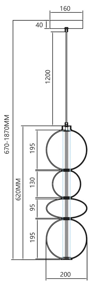 Závěsné svítidlo Daphne, 4x medové skleněné stínítko, g
