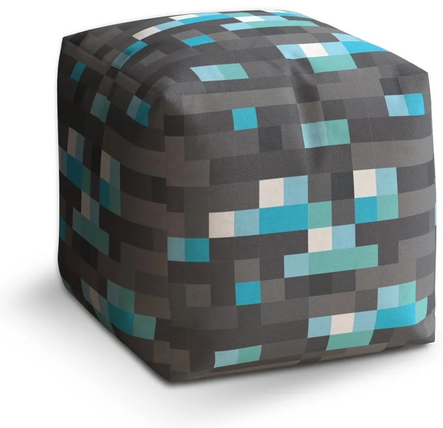 Taburet Cube Blocks 1, šedá / modrá
