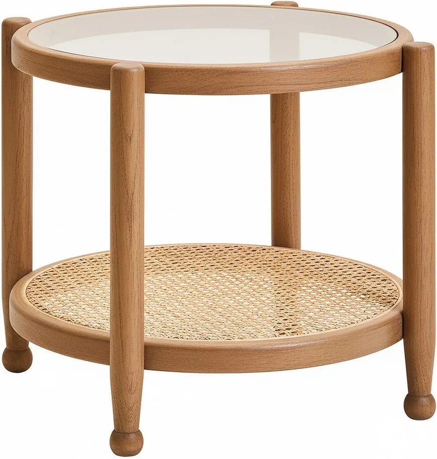 Kulatý odkládací stolek se skleněnou deskou ø 57 cm Cebu – Premier Housewares