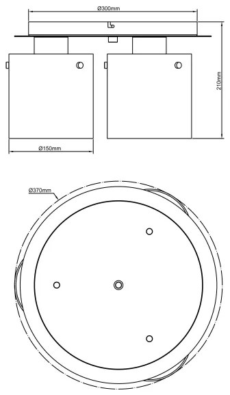 Brilliant - Stropní svítidlo BETH 3xE27/60W/230V pr. 37 cm černá/kouřová