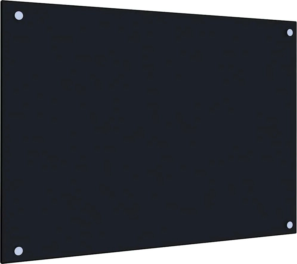 Kuchyňský panel černý 70 x 50 cm tvrzené sklo 249482