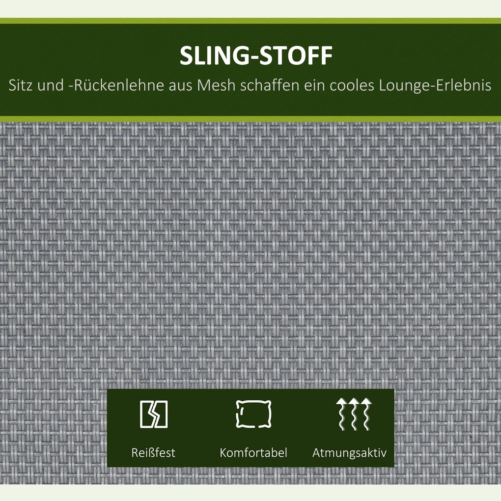 Outsunny Hollywoodská houpačka Třímístná zahradní houpačka s nastavitelnou střechou s nosností až 240 kg kov Texteline tmavě šedá 195 x 118 x 170 cm |