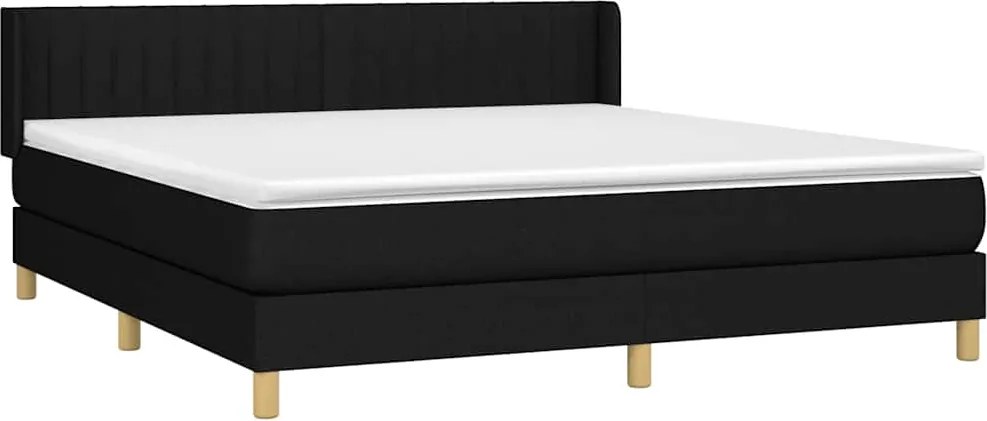 Box spring postel s matrací černá 160x200 cm textil 3130443