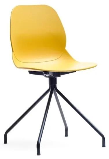 design4life Jídelní židle SWEN Žlutá - kovová podnož