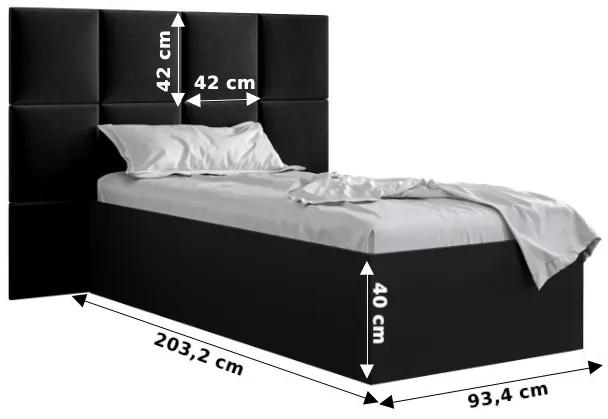Jednolůžková postel s čalouněným čelem 90 cm Brittany 4 (dub craft zlatý + černá) (s roštem). 1046034