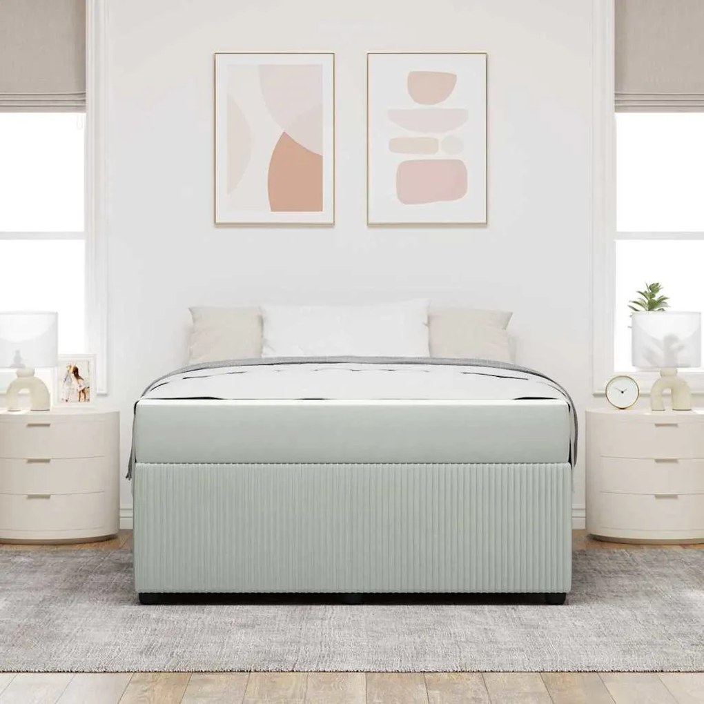 Rám postele Světle šedá 140 x 200 cm textil 3398399