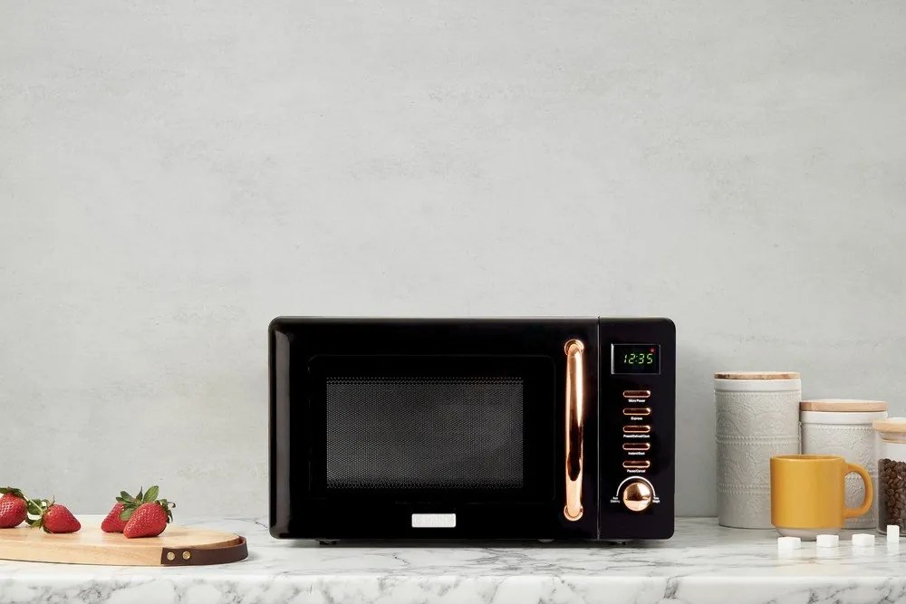 Černá mikrovlnná trouba Black & Copper – Haden