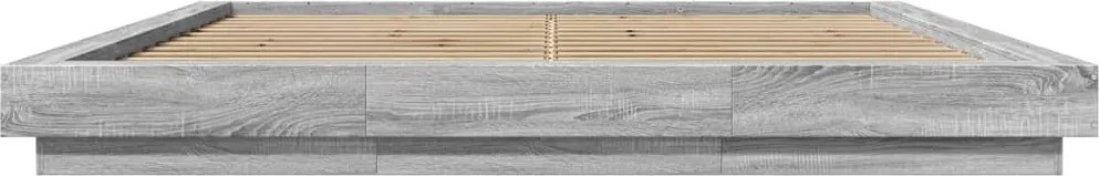 Rám postele s LED osvětlením šedý sonoma 200 x 200 cm kompozit 3281075