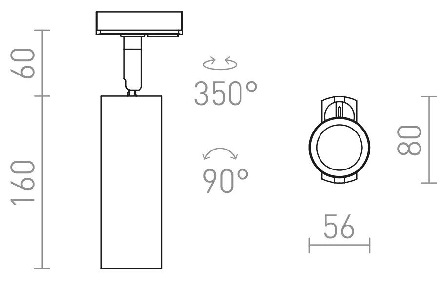 Rendl R13848 stropní LED reflektor MAVRO pro jednookruhovou lištu, zlatý, 230V, 12W, 38°, 3000K, 16cm