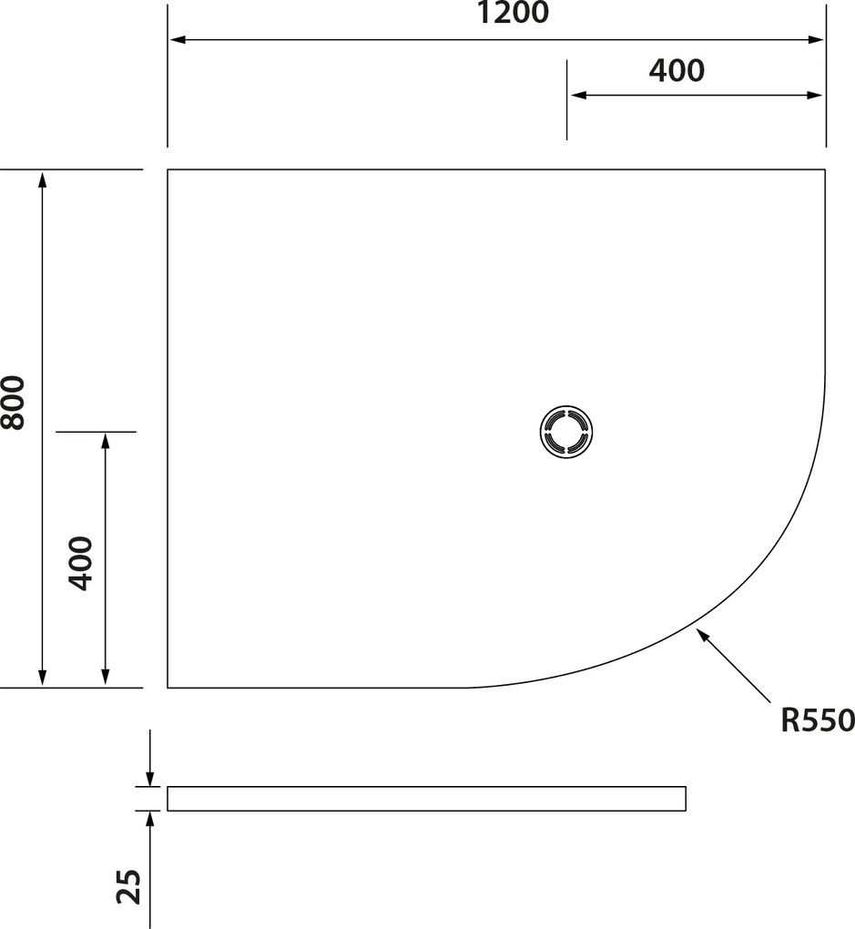 Polysan FLEXIA 120 x 80 x 2,5 cm 91281 sprchová vanička s možností úpravy rozměru levá