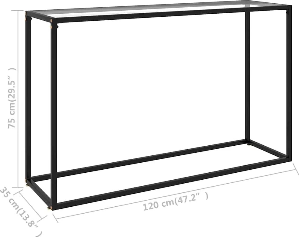 Konzolový stolek průhledný 120 x 35 x 75 cm tvrzené sklo 322815