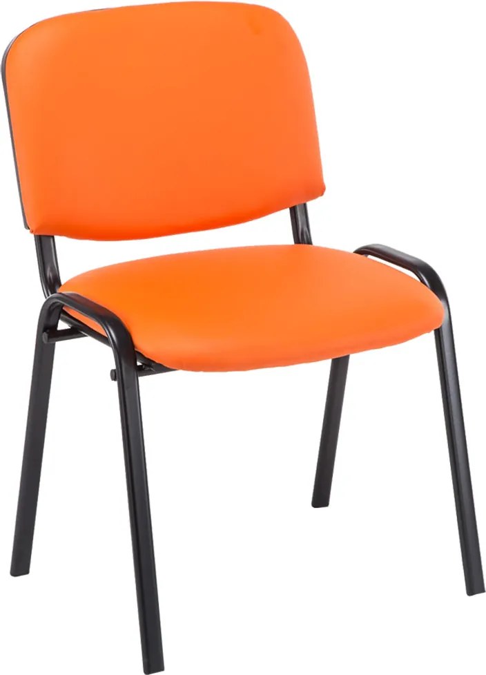 Sada 4 konferenčních židlí Ken umělá kůže – oranžová