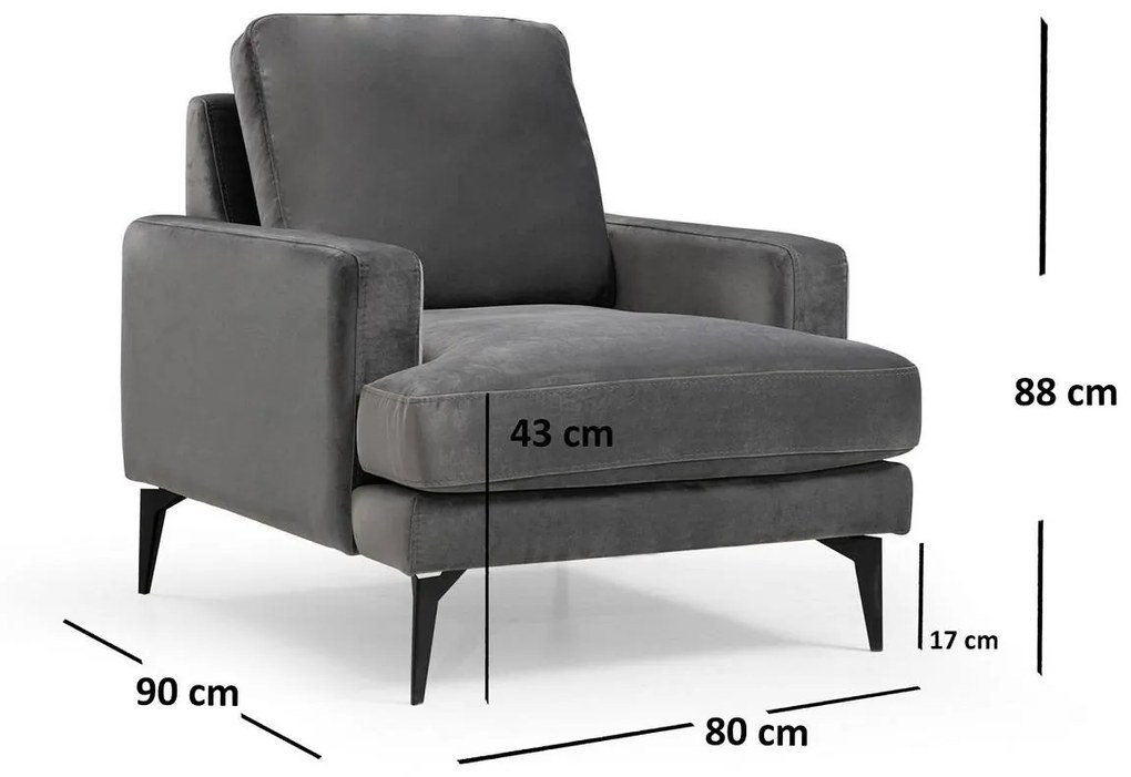 Designové křeslo Fenicia antracitové