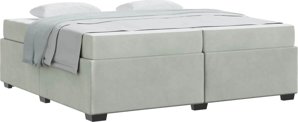 Rám postele s matrací Světle šedá 200 x 200 cm textil 3399308